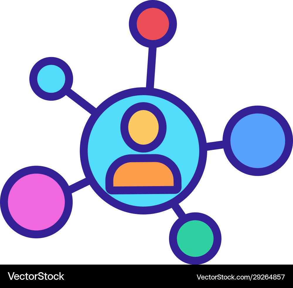 Affiliated business icon isolated contour Vector Image