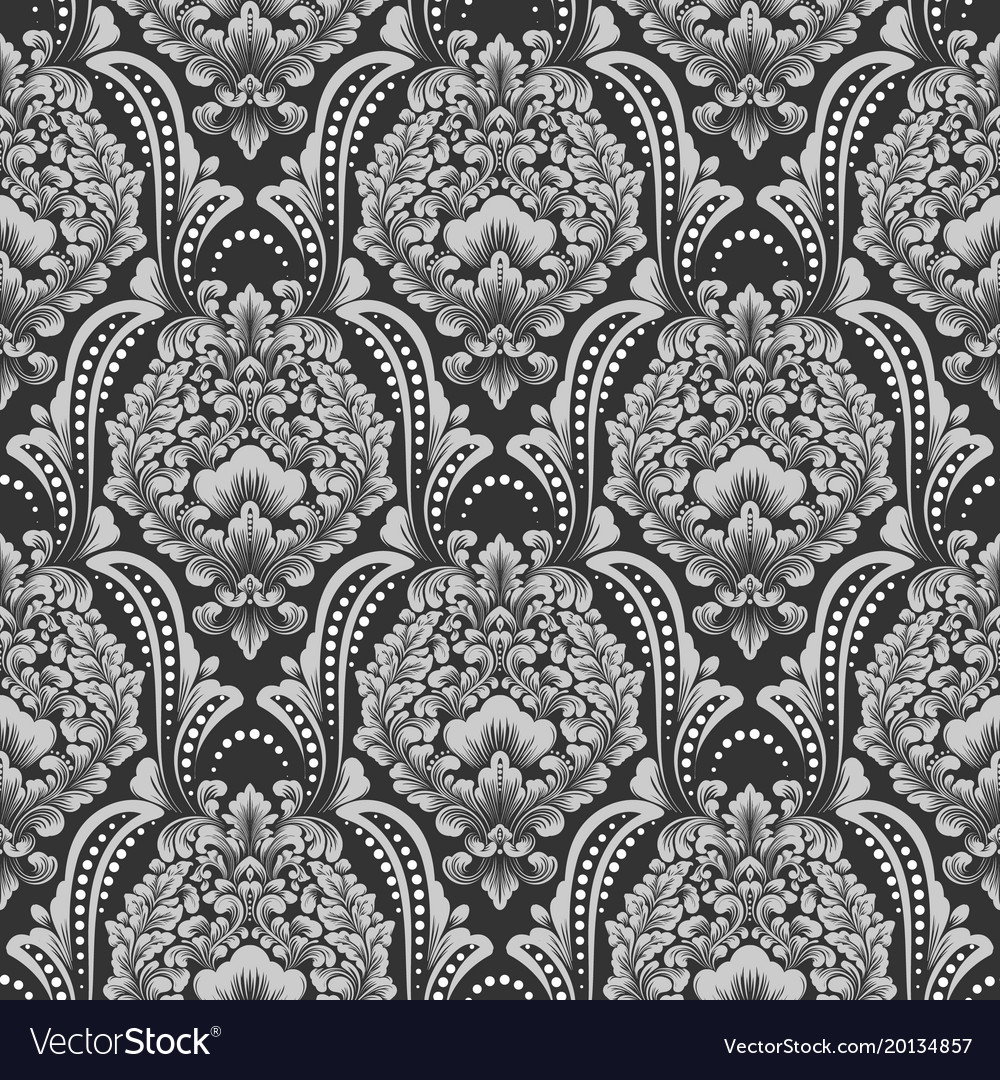 Damask seamless pattern background Royalty Free Vector Image