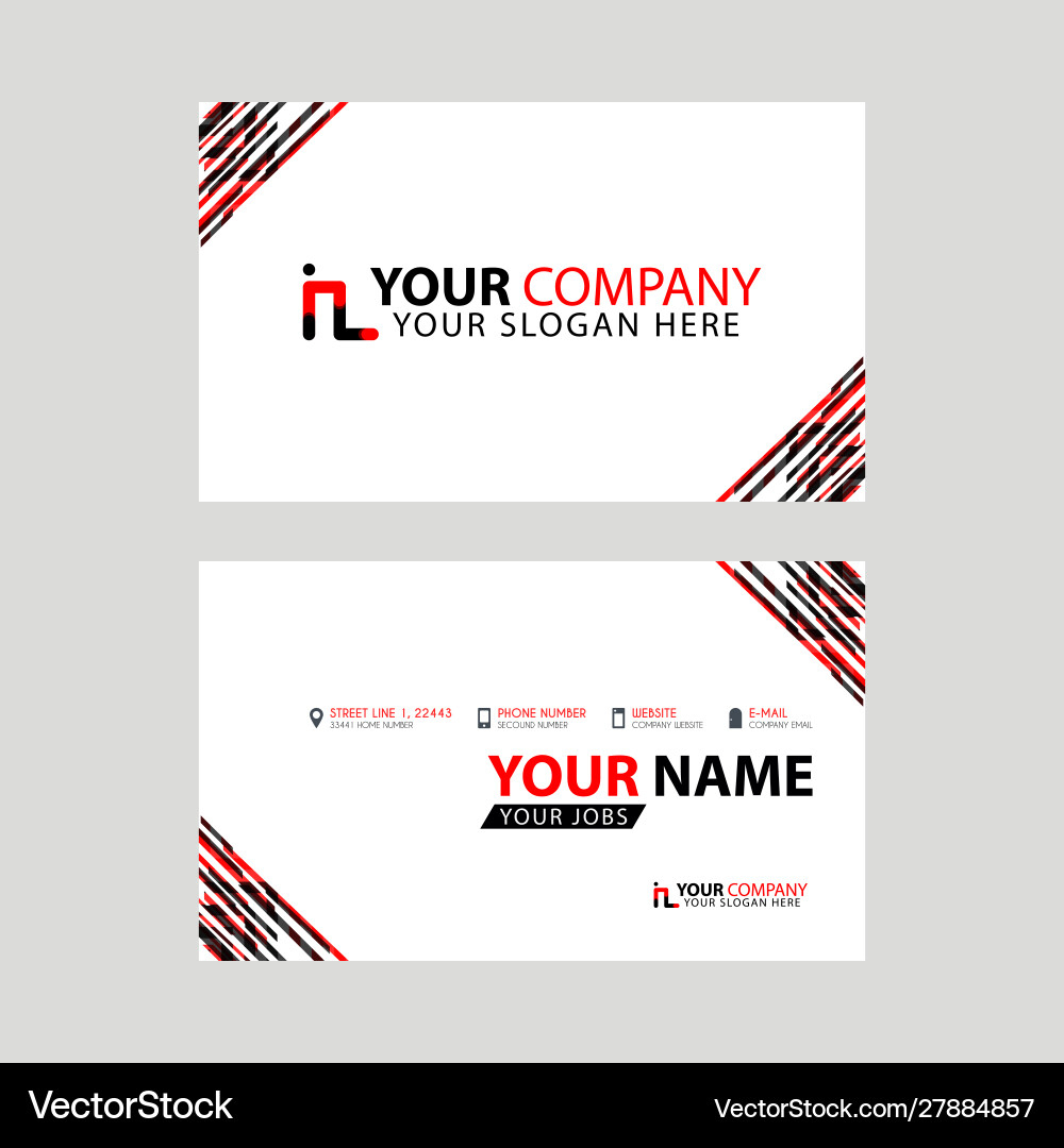 Horizontal name card with decorative accents Vector Image