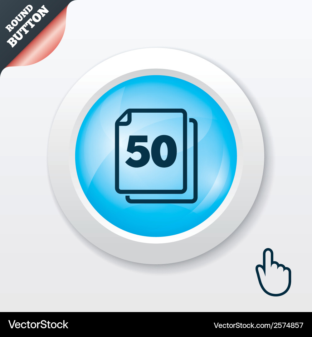 In pack 50 sheets sign icon 50 papers symbol Vector Image