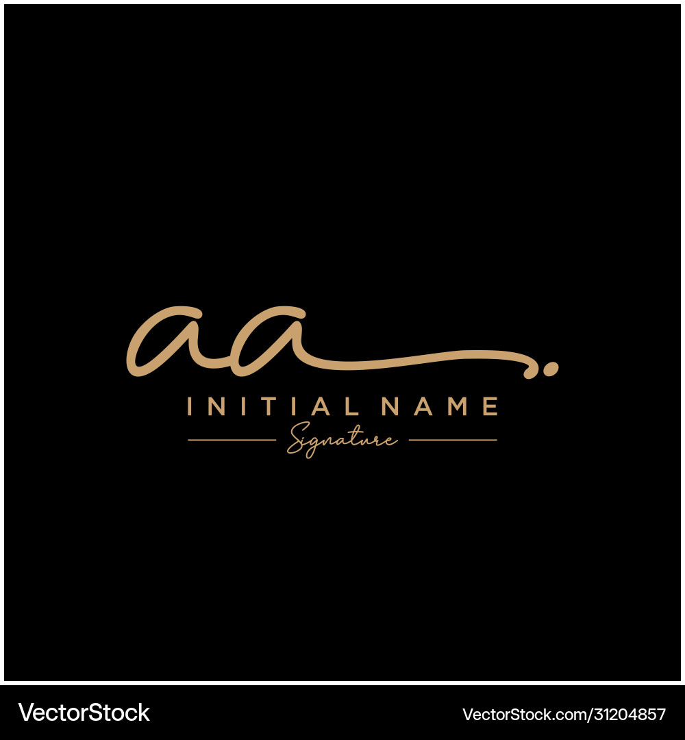 Letter aa signature logo template Royalty Free Vector Image