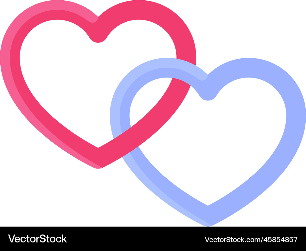 Linked hearts icon love and heart Royalty Free Vector Image