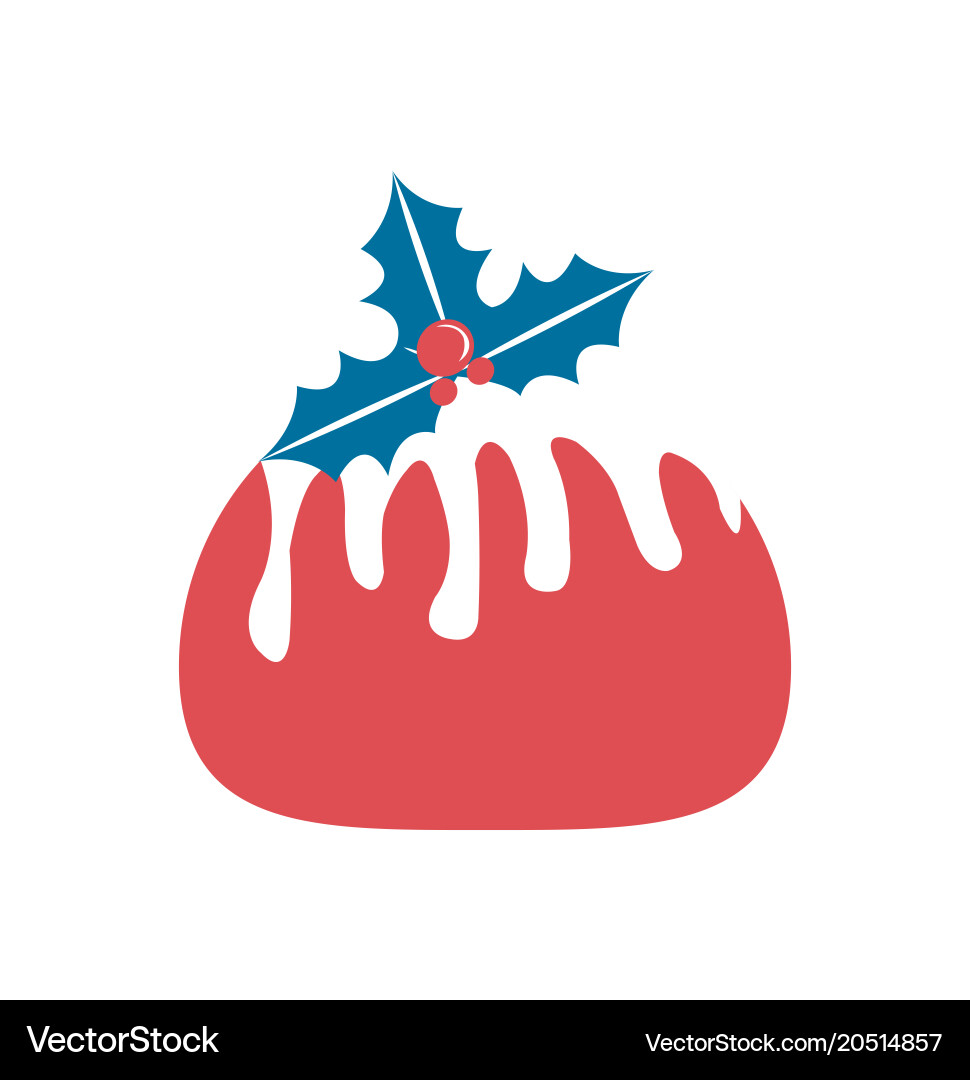 Plant with berries and red decorative element icon