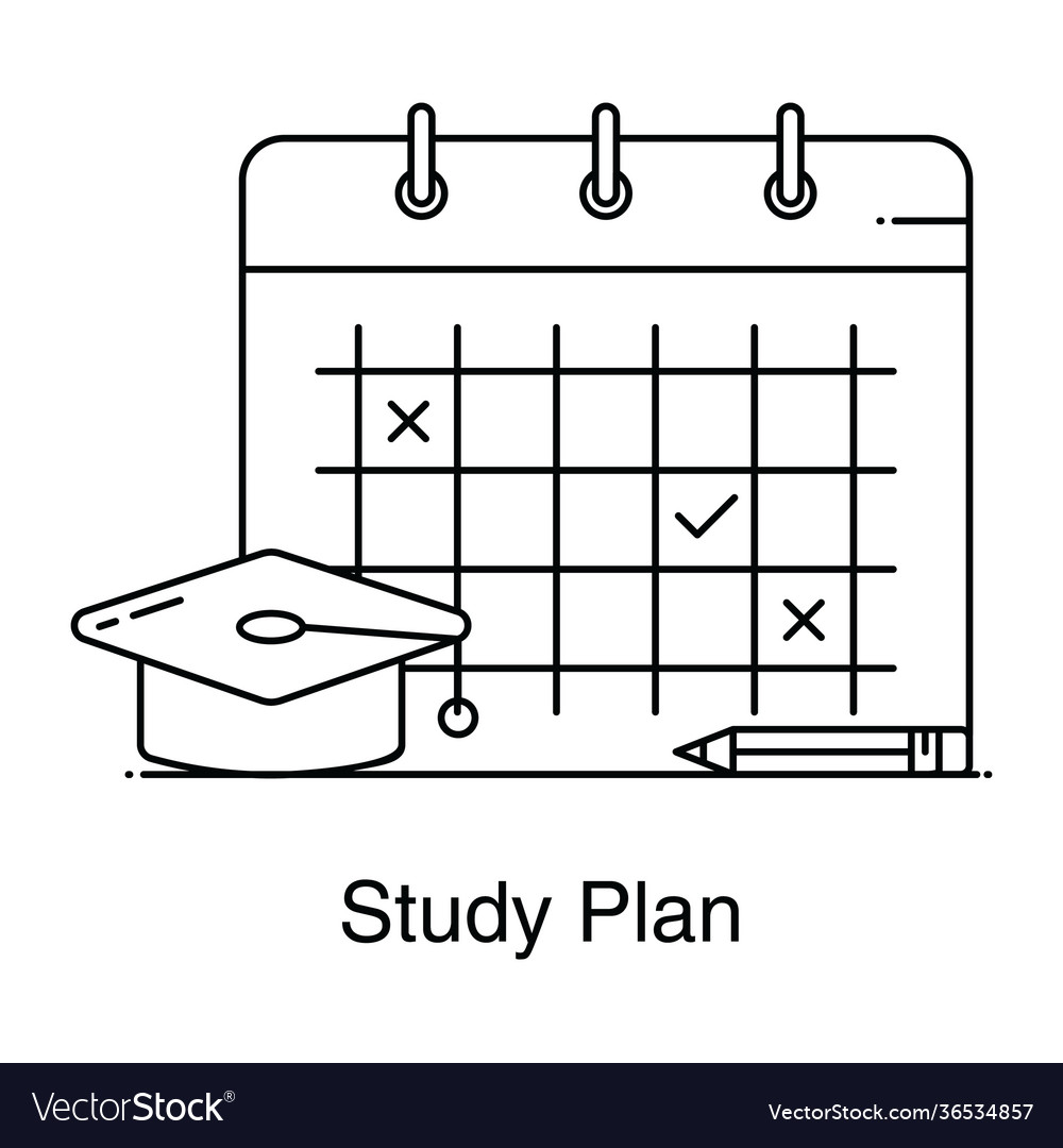 Study plan Royalty Free Vector Image - VectorStock