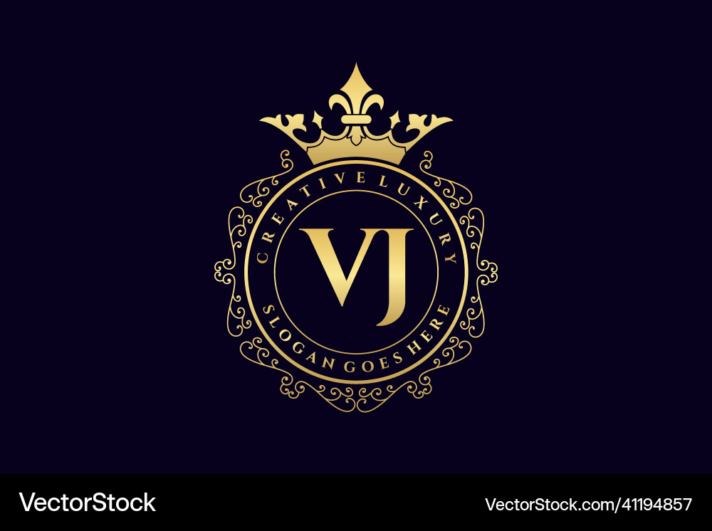 Vj initial letter luxury calligraphic feminine Vector Image
