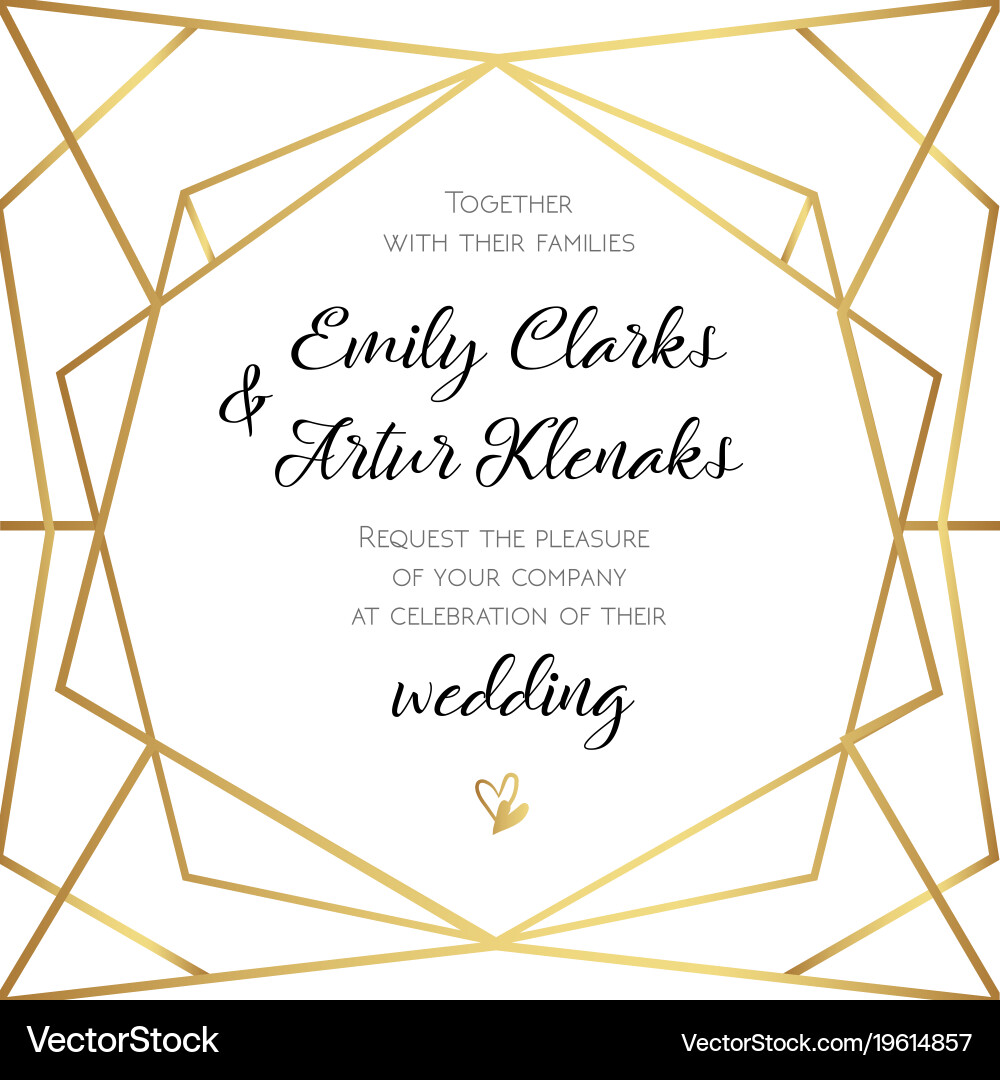 Wedding geometrical invitation invite card design Vector Image