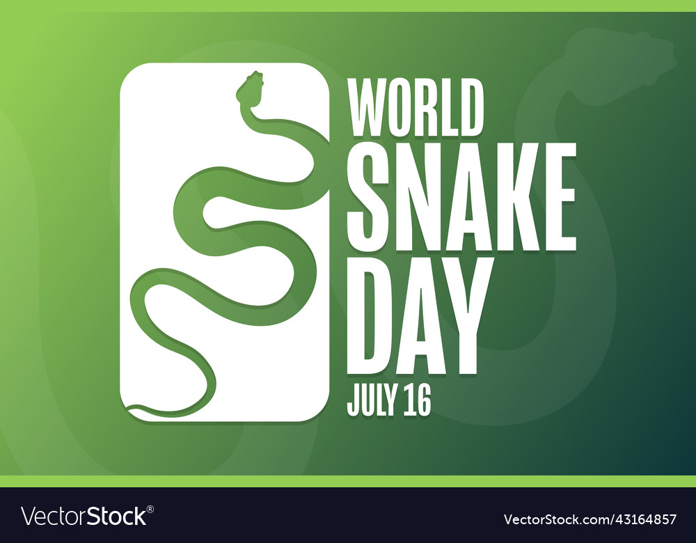 World snake day july 16 holiday concept Royalty Free Vector