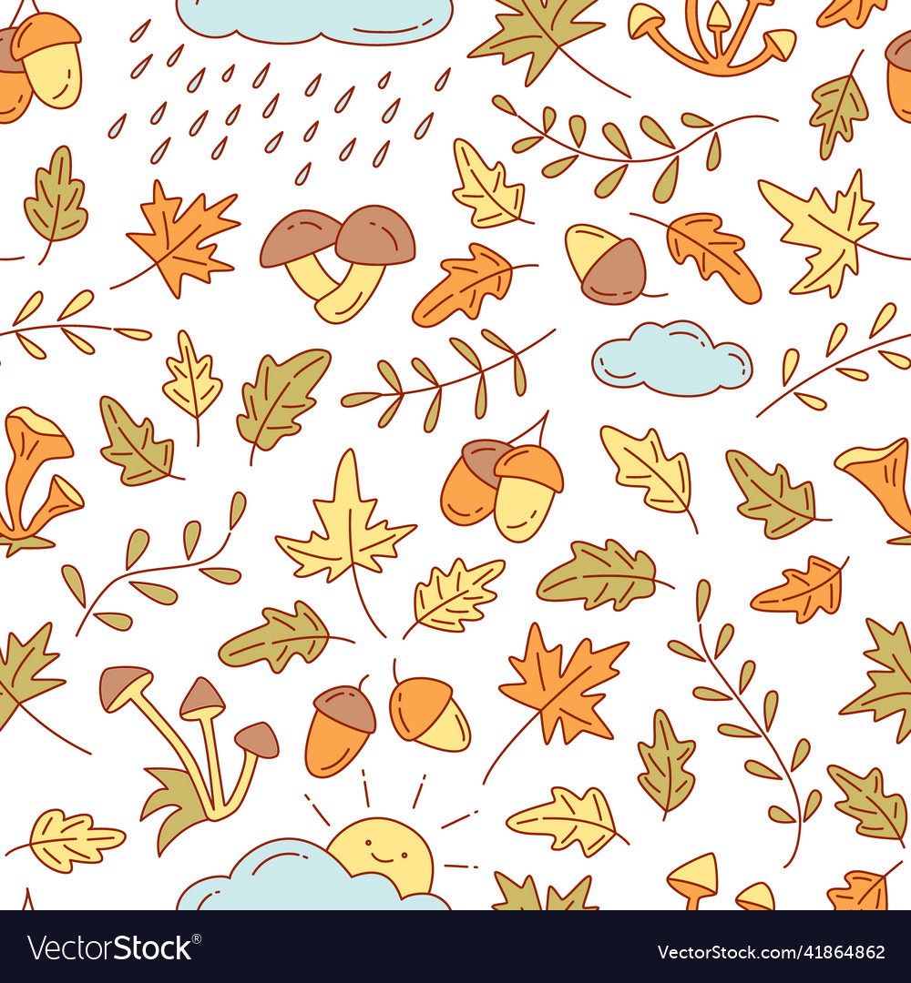 Autumn seamless pattern Royalty Free Vector Image