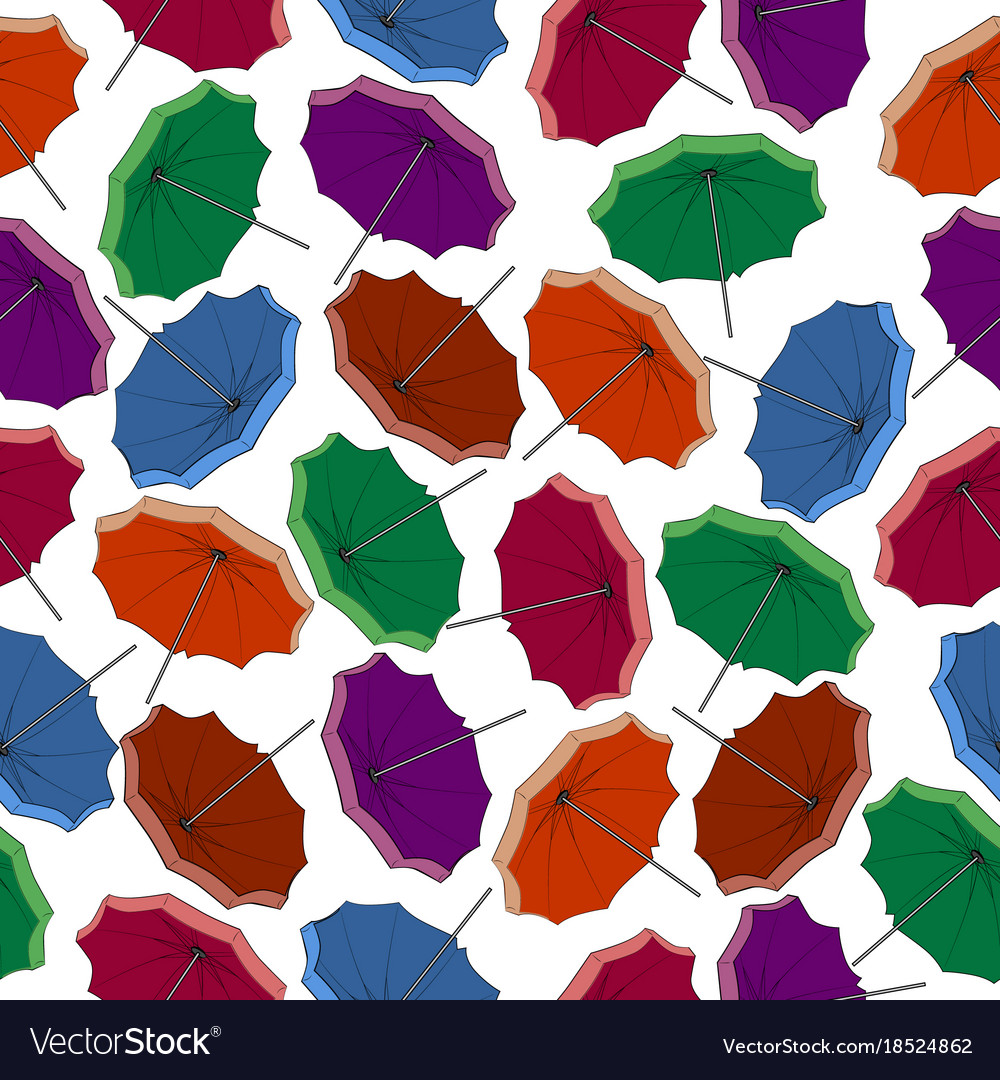 Colored umbrellas seamless pattern Royalty Free Vector Image