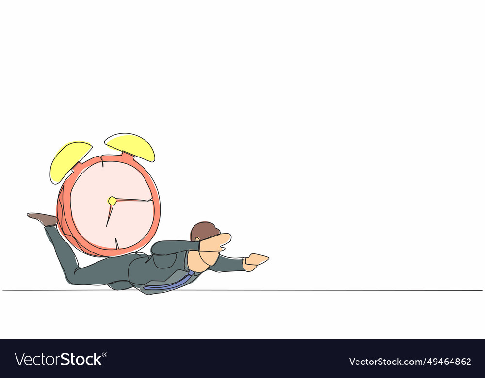 Continuous one line drawing depressed businessman Vector Image Continuous one line drawing depressed businessman Vector Image