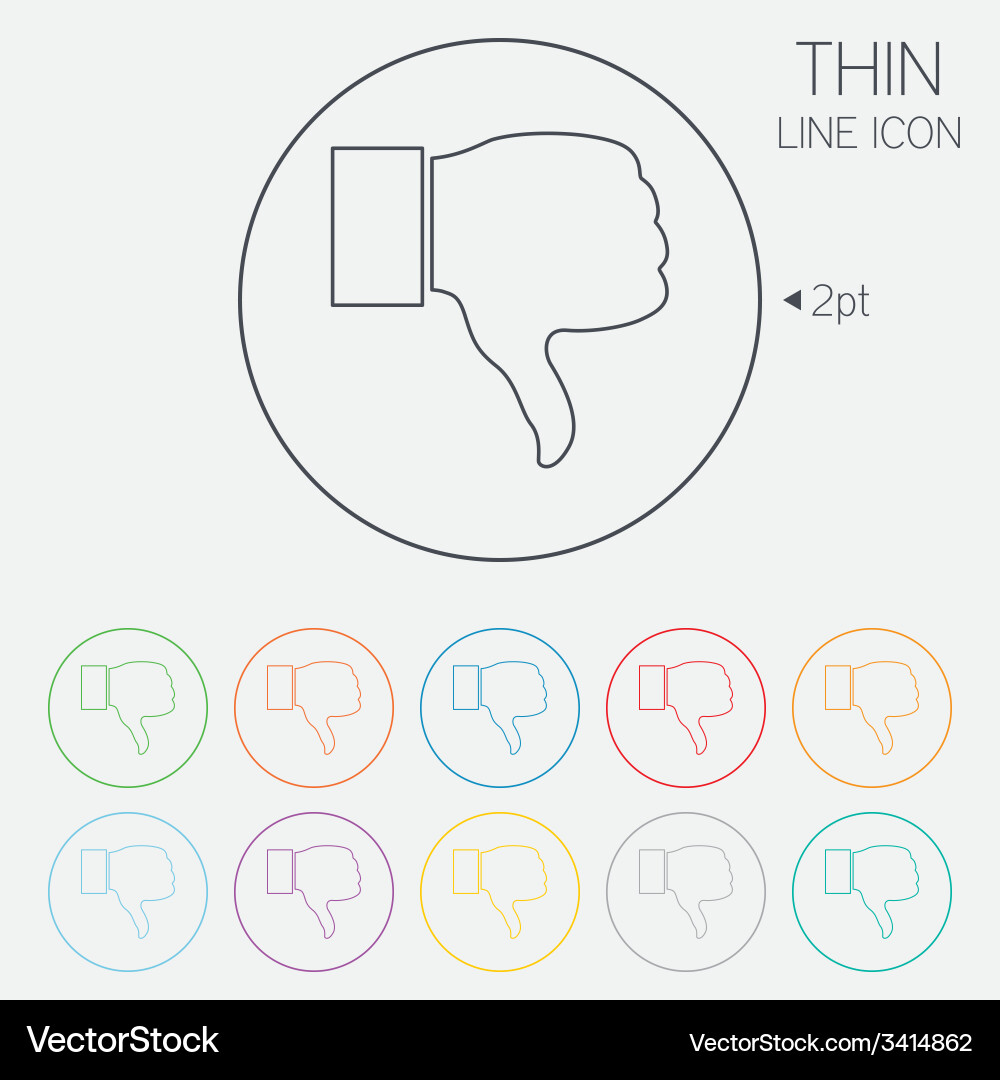 Dislike sign icon hand finger down symbol Vector Image