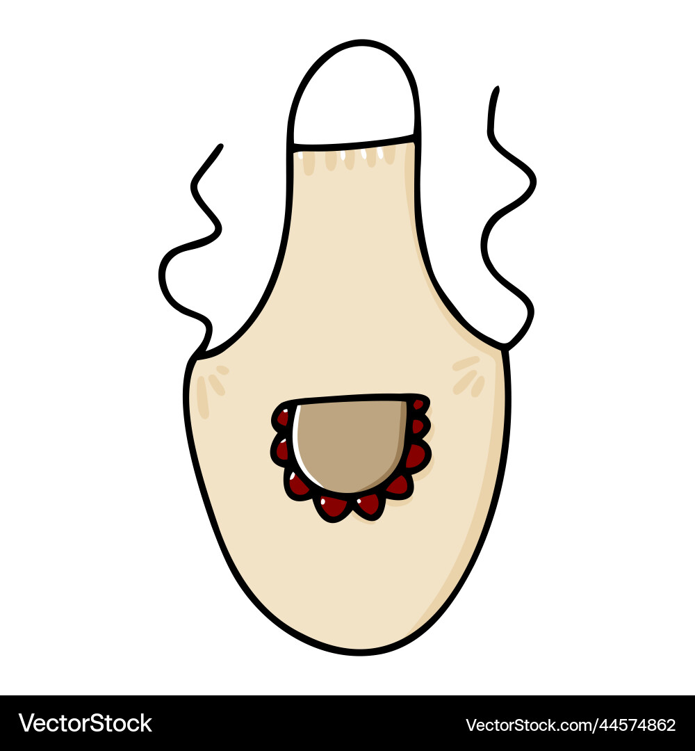 Doodle kitchen apron color retro style pinafore Vector Image