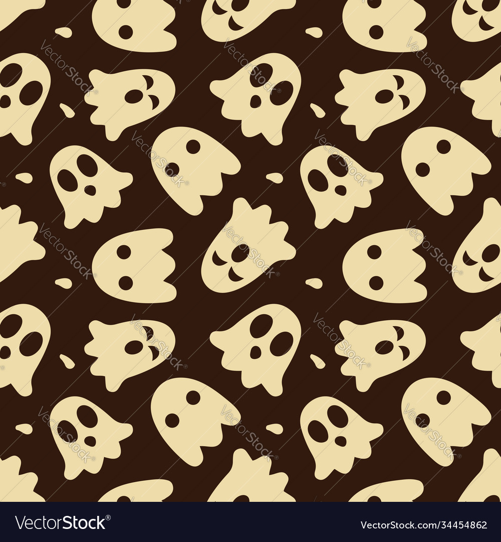 Halloween seamless pattern with cute ghosts Vector Image