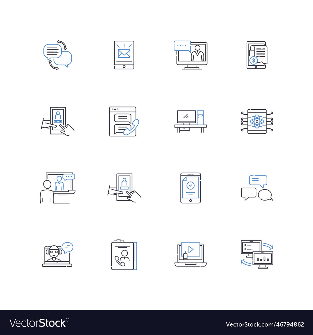 Handheld ph line icons collection smartph mobile Vector Image
