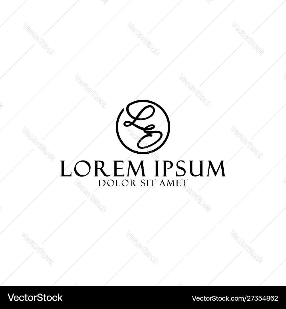Letter l s hand lettering logo template Royalty Free Vector