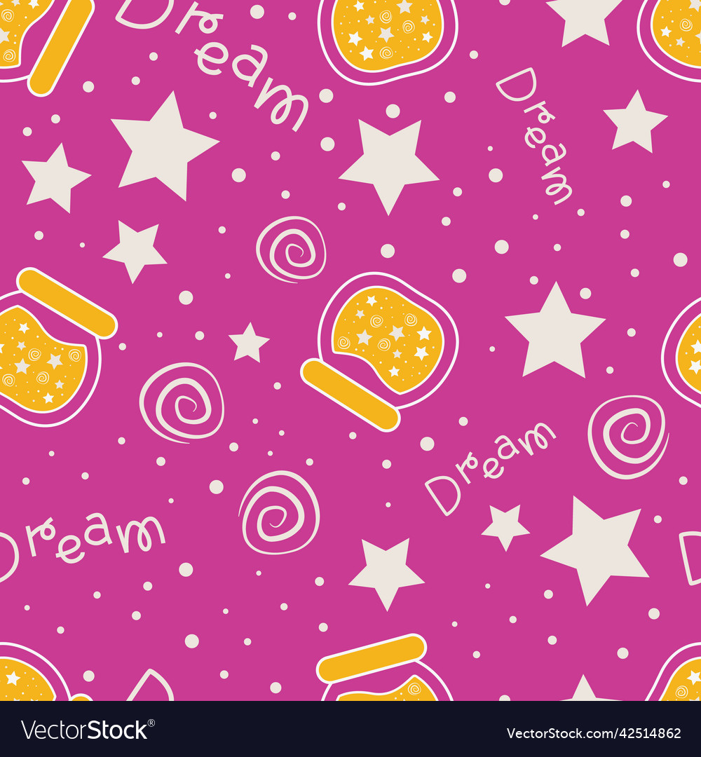 Magic stars repeat pattern design Royalty Free Vector Image