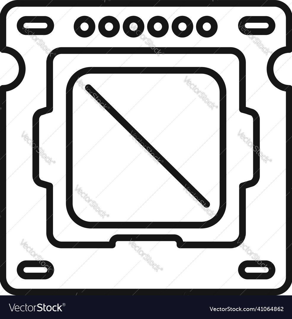 Processor technology icon outline cpu Royalty Free Vector