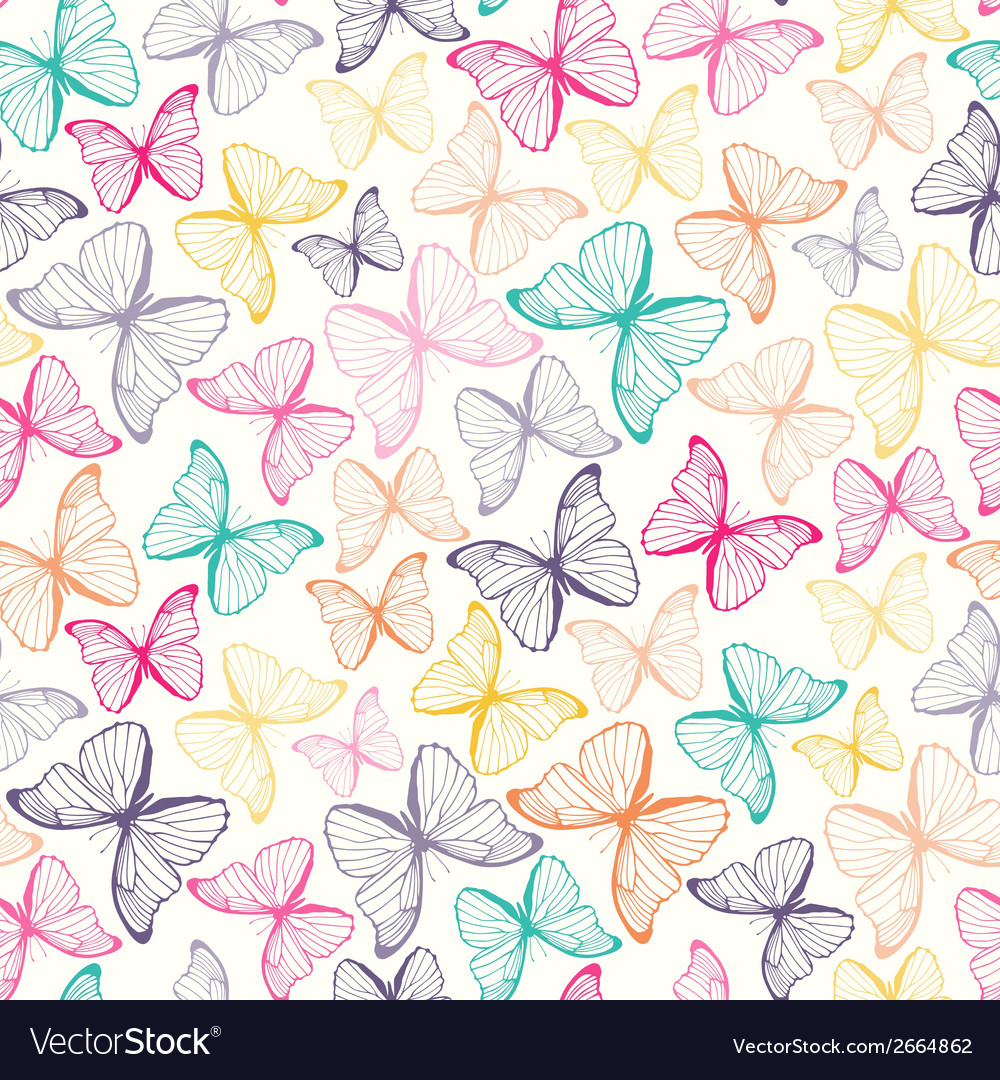 Seamless pattern with colorful hand drawn outline Vector Image