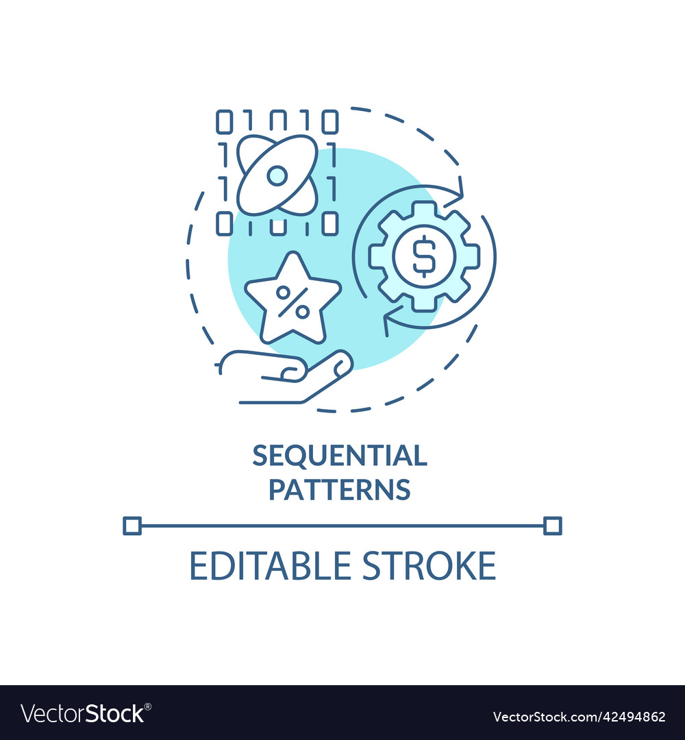 Sequential patterns turquoise concept icon Vector Image