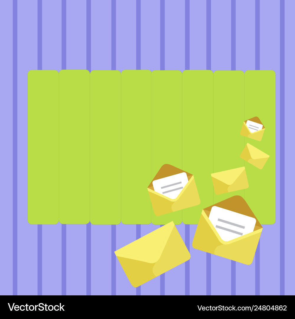 Set closed and open envelopes with paper tucked Vector Image
