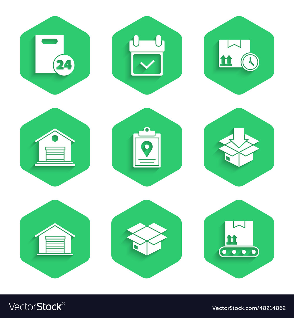 Set document tracking marker system carton Vector Image