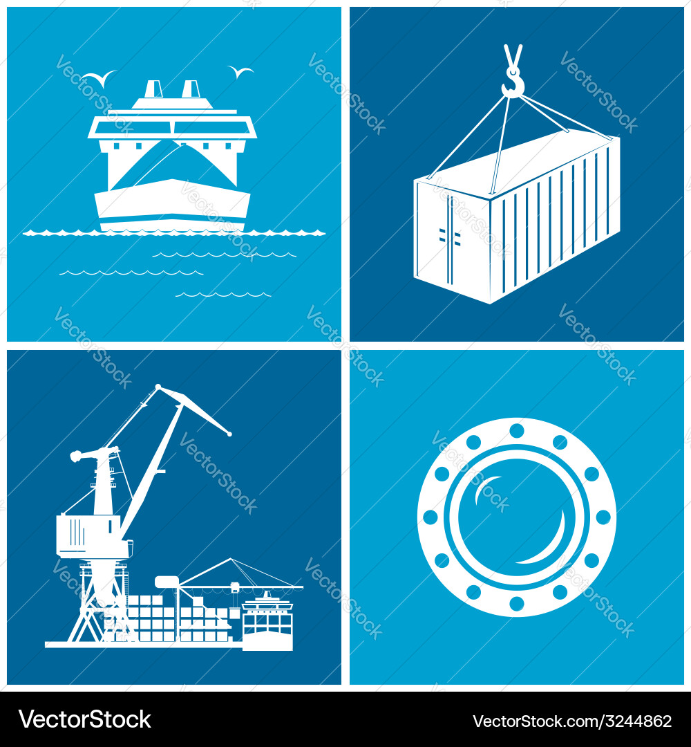 Set of maritime icons Royalty Free Vector Image