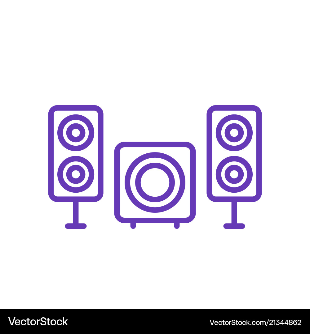 Subwoofer and speakers icon Royalty Free Vector Image