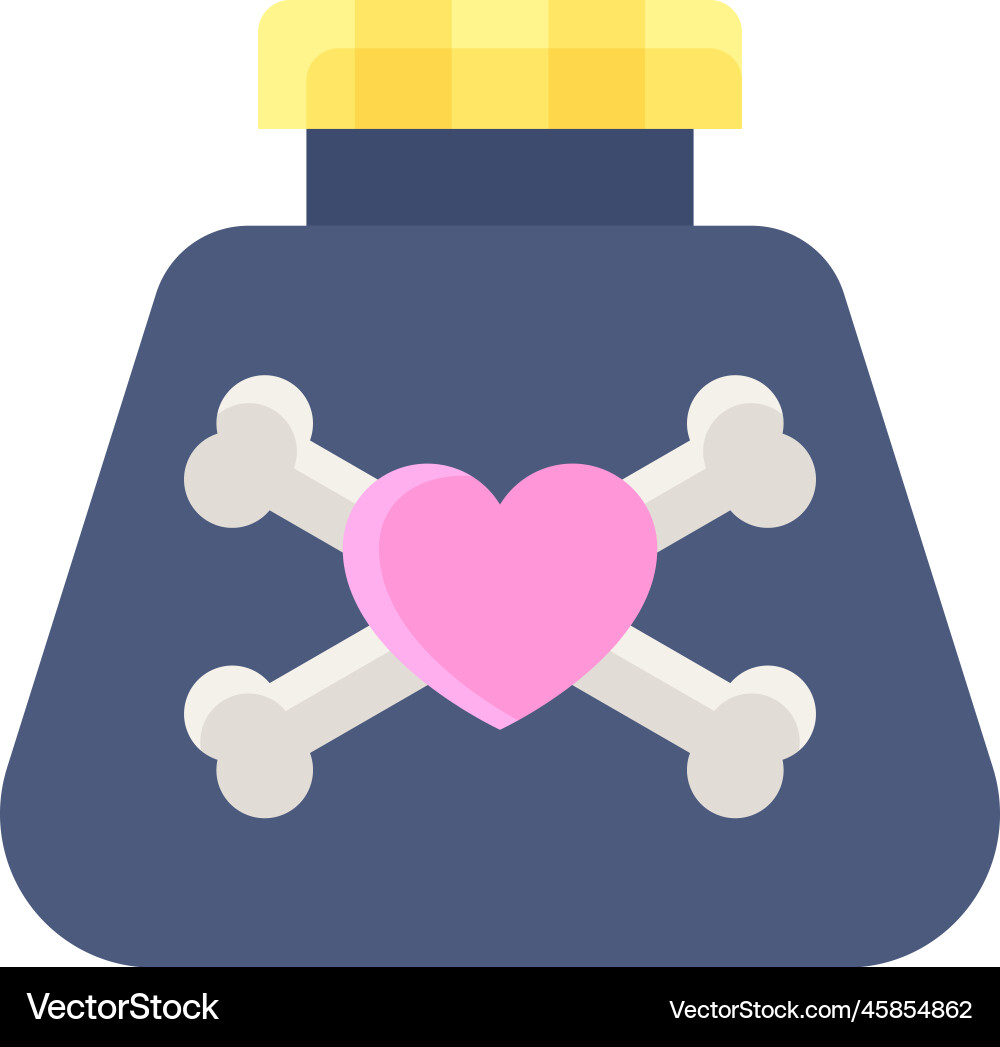 Toxic love icon and heart Royalty Free Vector Image