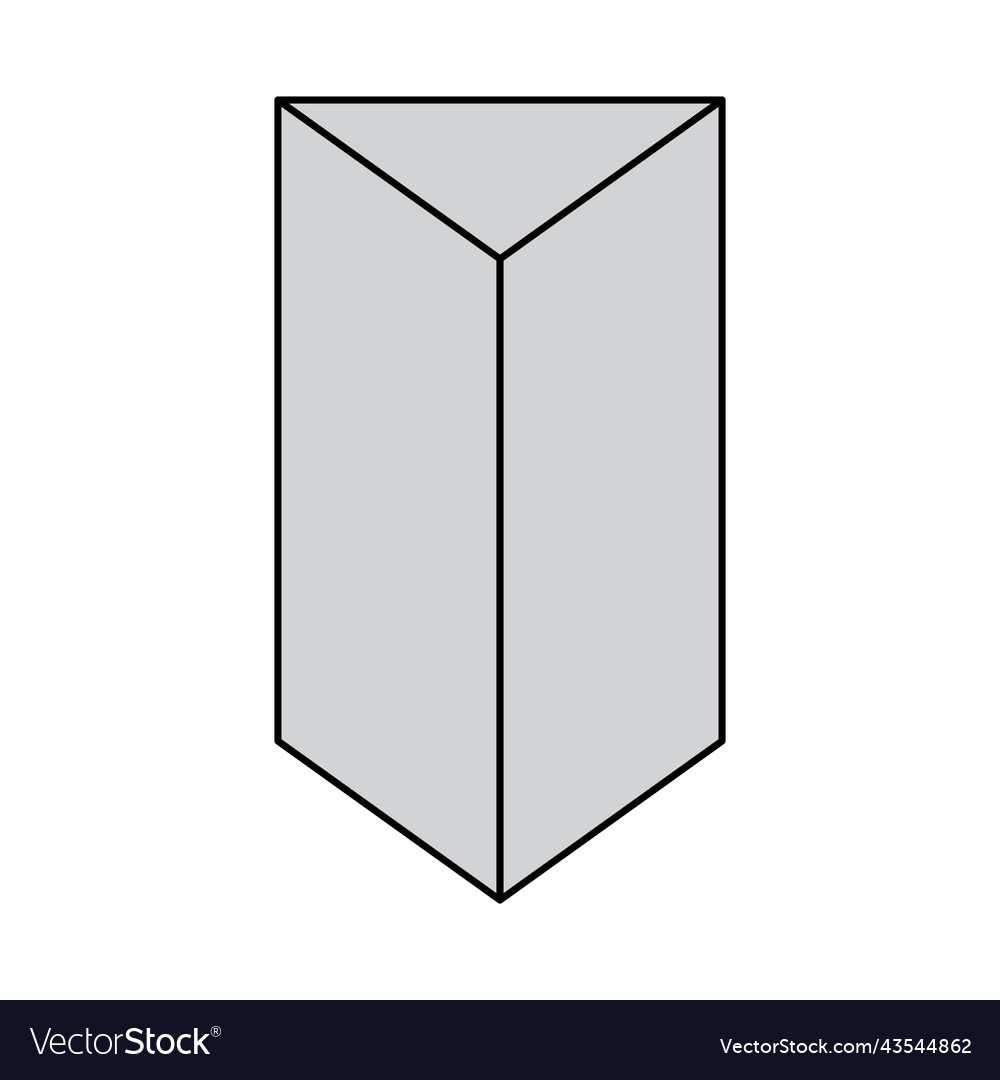 Triangular prism geometric shape Royalty Free Vector Image