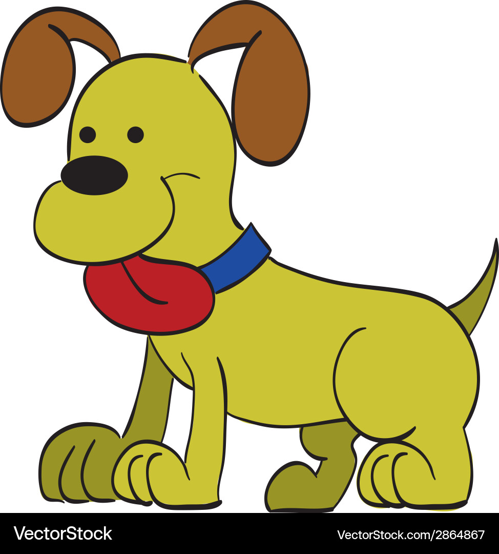 A happy yellow dog on white background Royalty Free Vector