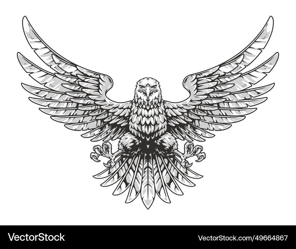 American eagle monochrome vintage sticker Vector Image