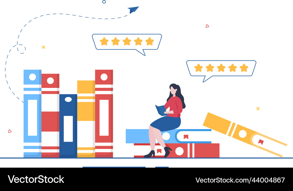 Book review template hand drawn cartoon flat Vector Image