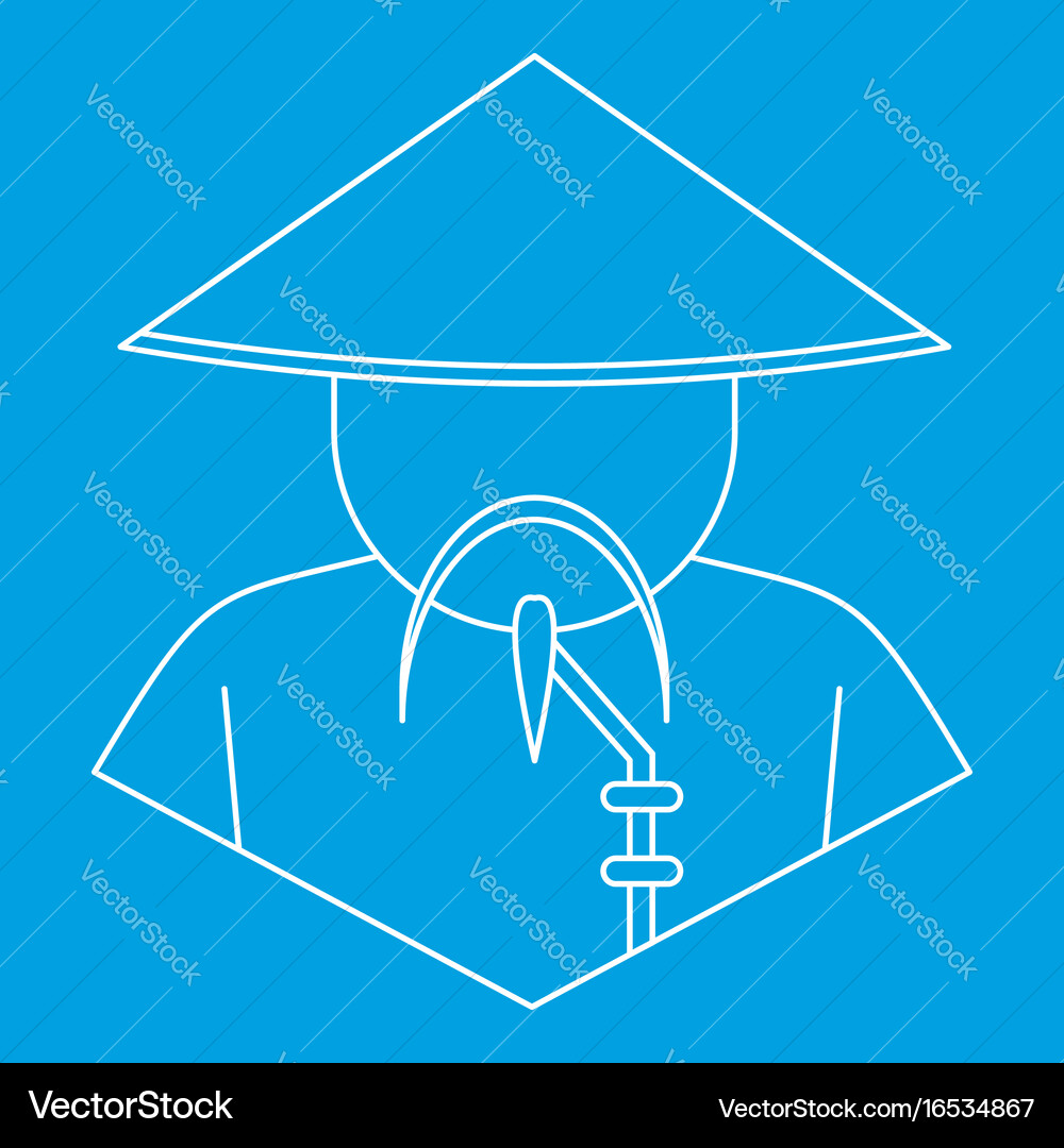 Chinese man icon outline style Royalty Free Vector Image