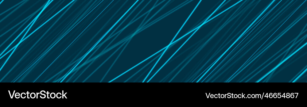 Cyan blue glowing neon lines abstract banner Vector Image