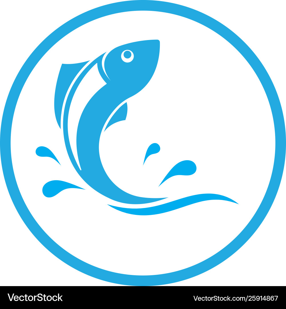 Fish logo template creative symbol fishing Vector Image