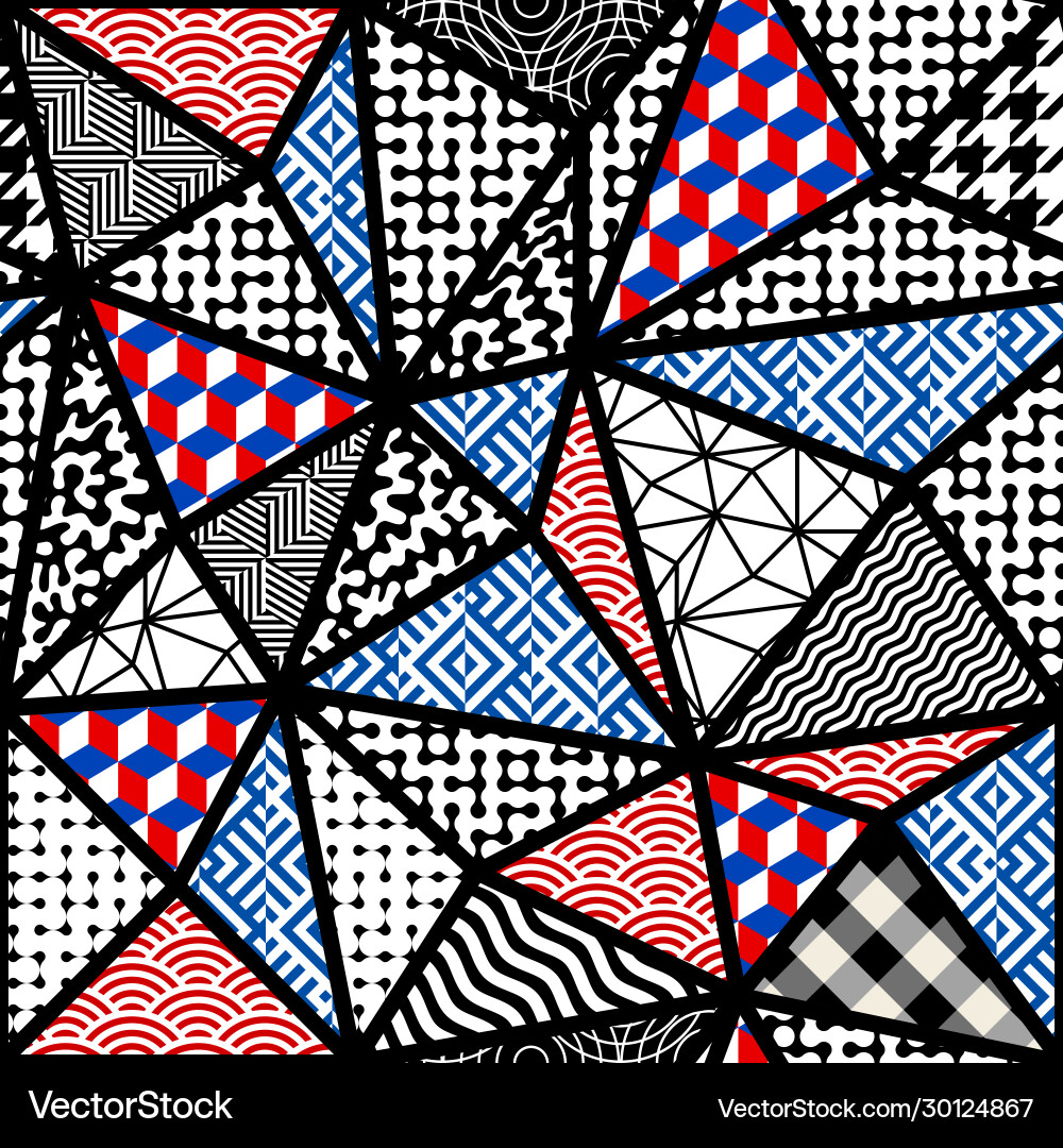 Geometric abstract pattern in patchwork style Vector Image