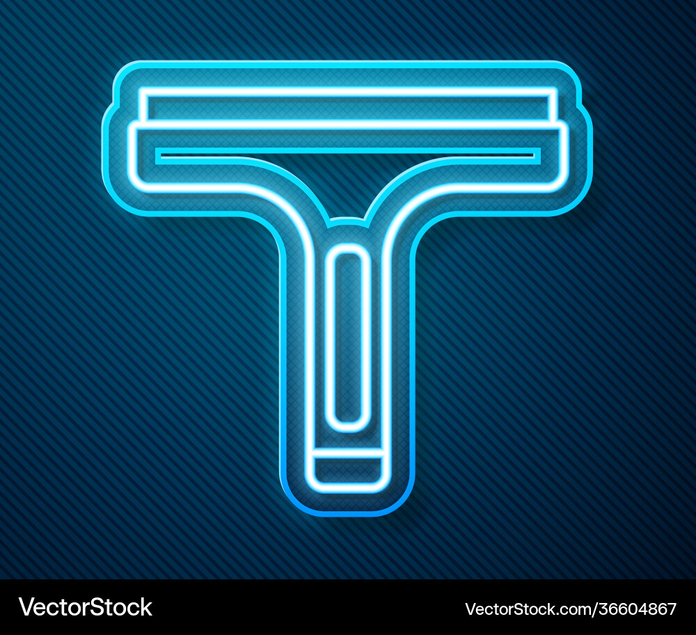 Glowing neon line cleaning service with rubber Vector Image