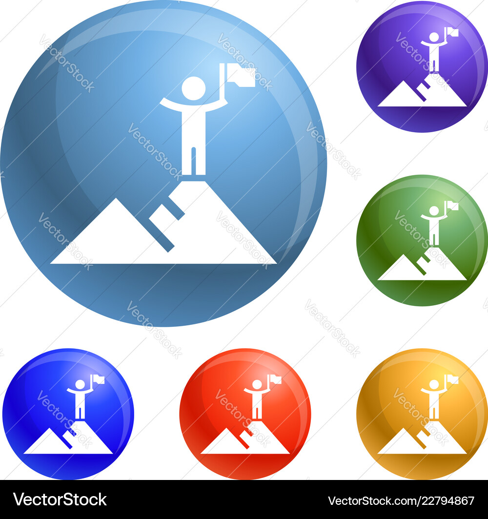 Hight political target icons set Royalty Free Vector Image