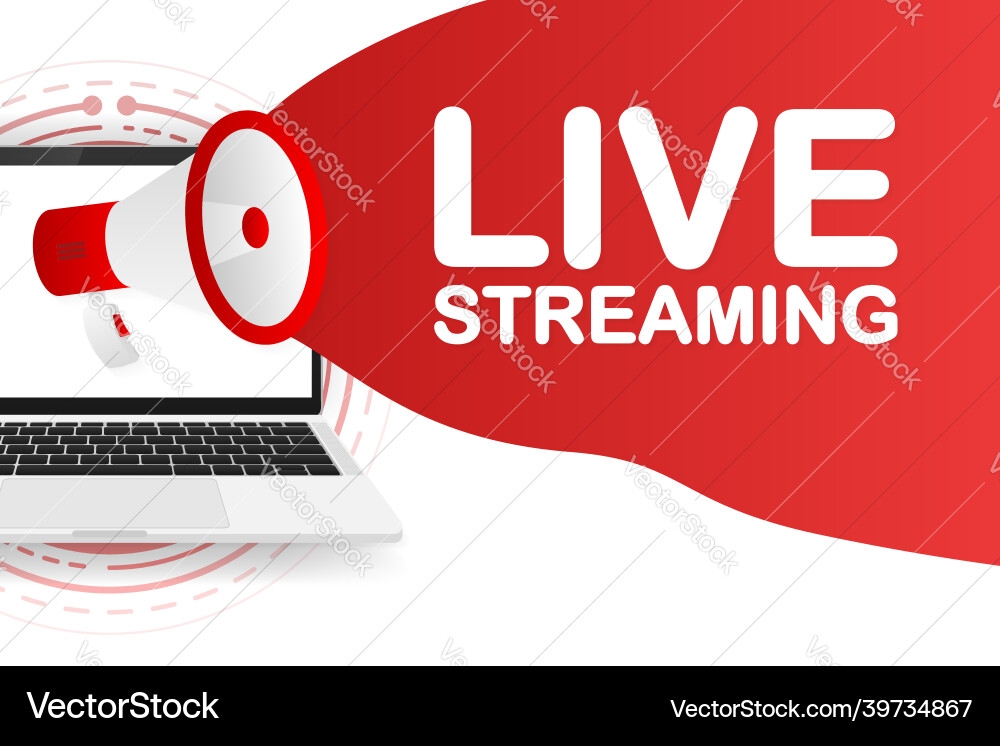 Live streaming banner template marketing flyer Vector Image