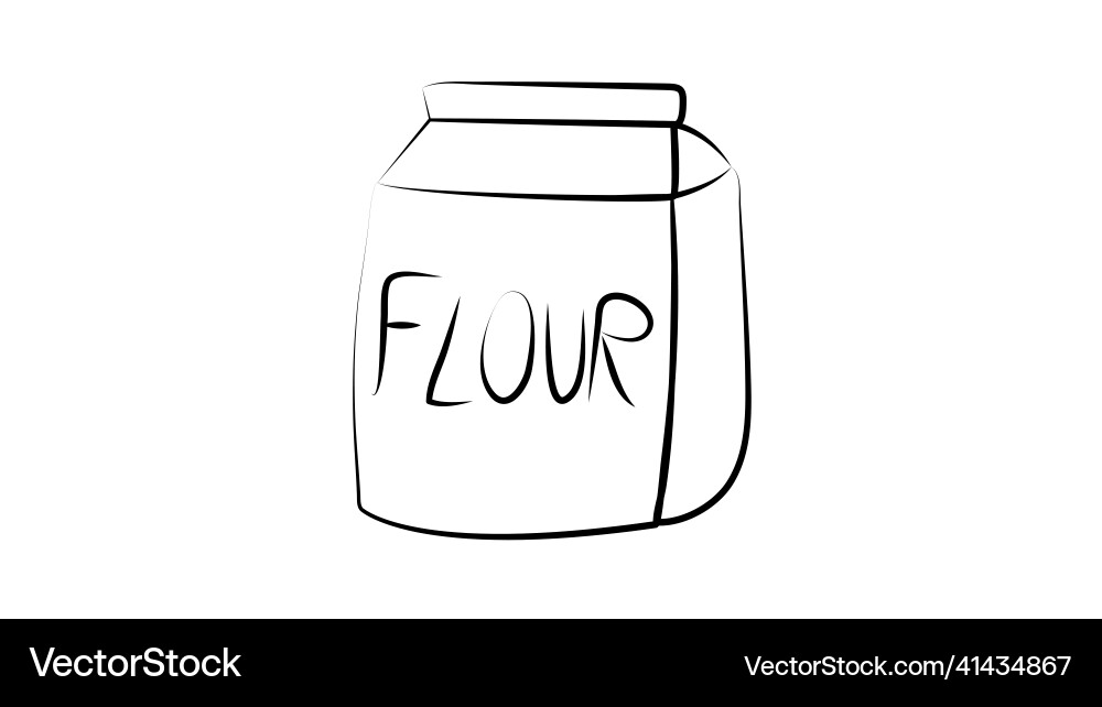 Package of flour on a white background Royalty Free Vector