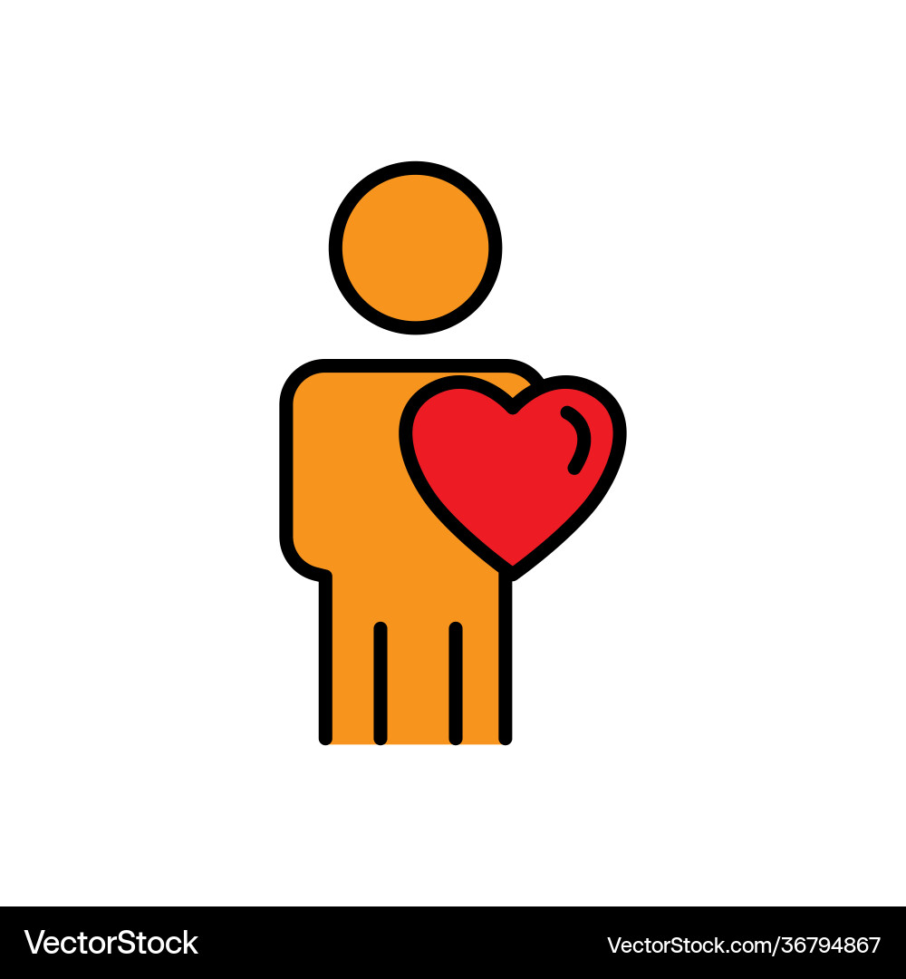 People icon with heart can be used Royalty Free Vector Image