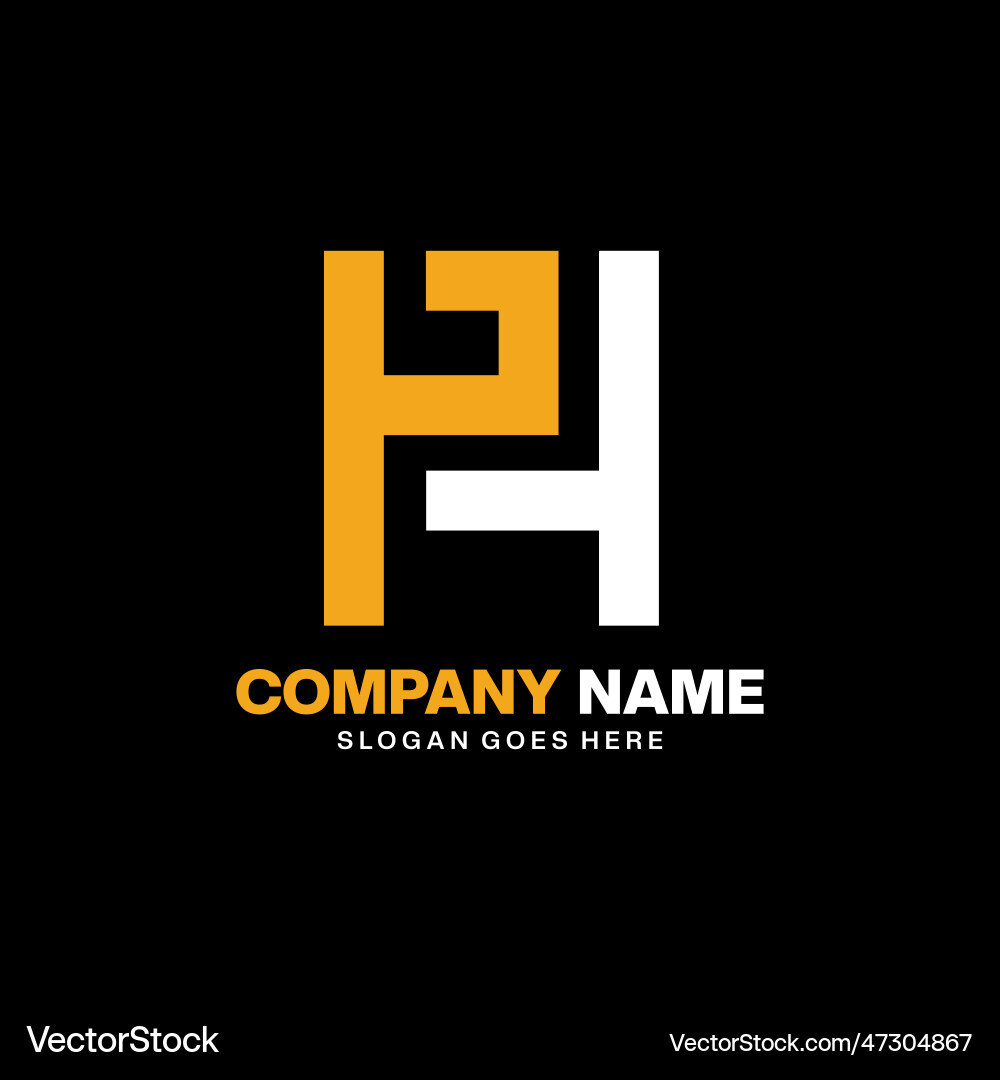 Ph letter designs for logo and icons Royalty Free Vector