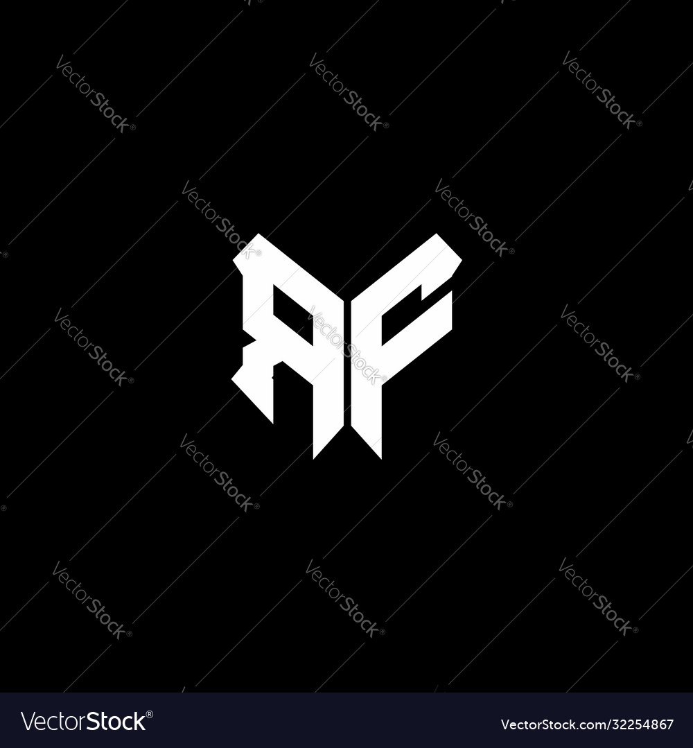 Rf logo monogram with shield shape design template