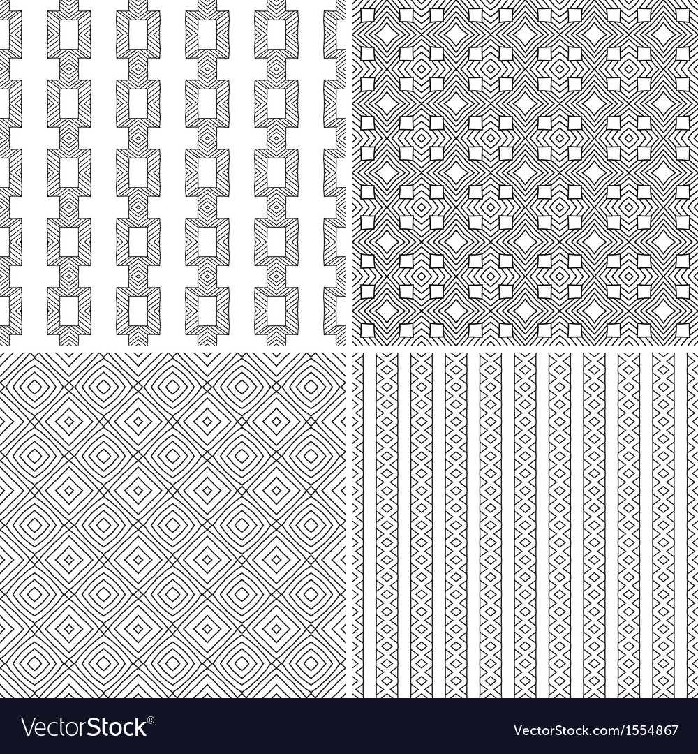 Seamless pattern set Royalty Free Vector Image