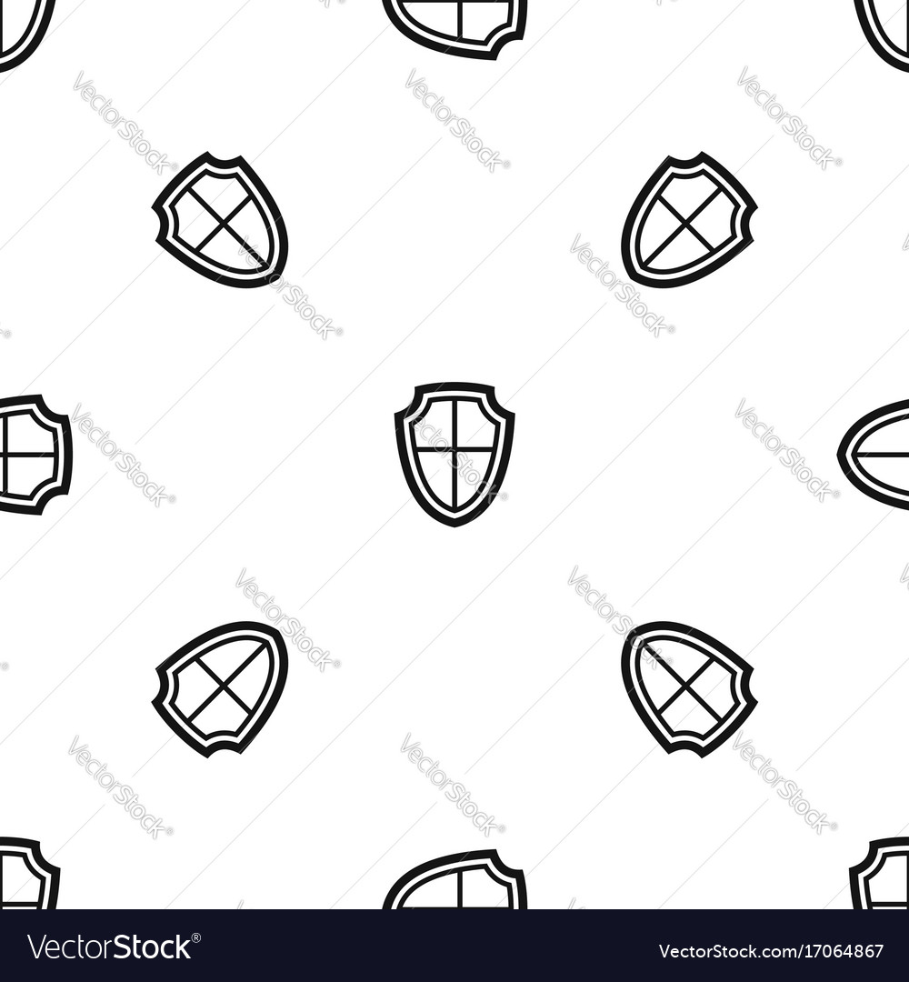 Shield pattern seamless black Royalty Free Vector Image