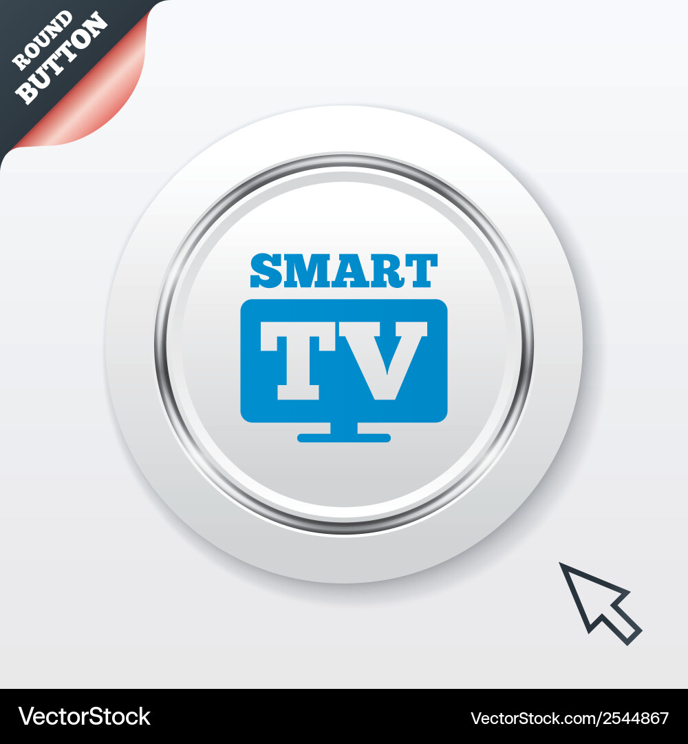 Widescreen smart tv sign icon television set Vector Image