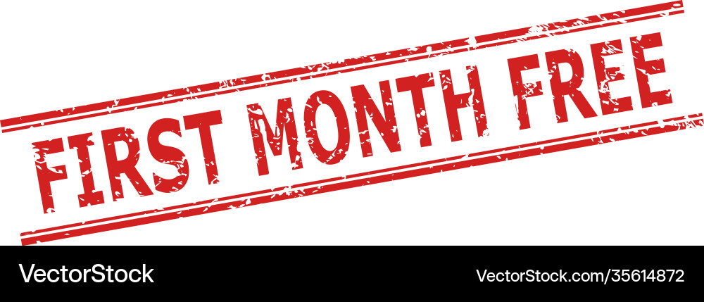 First month free seal with unclean style Vector Image
