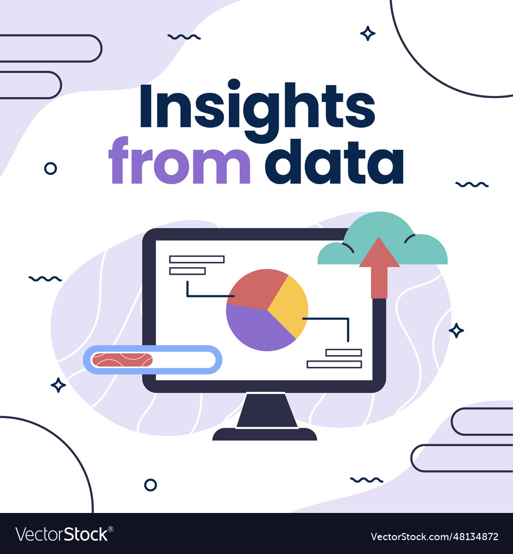 Hand drawn data analysis posts Royalty Free Vector Image