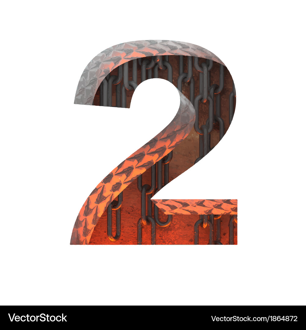 Hot metal cutted figure 2 paste to any background Vector Image