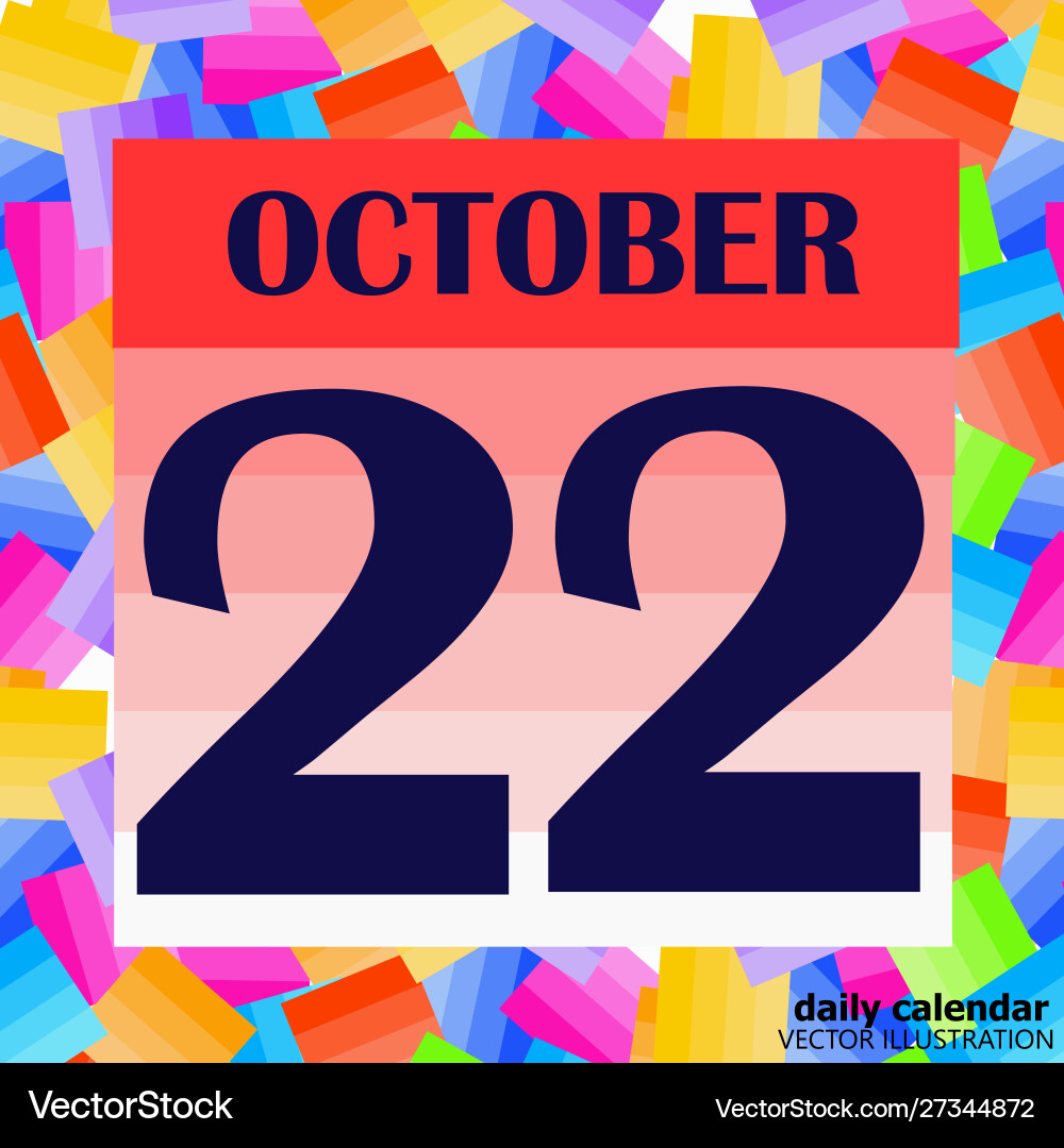 October 22 icon for planning important day Vector Image